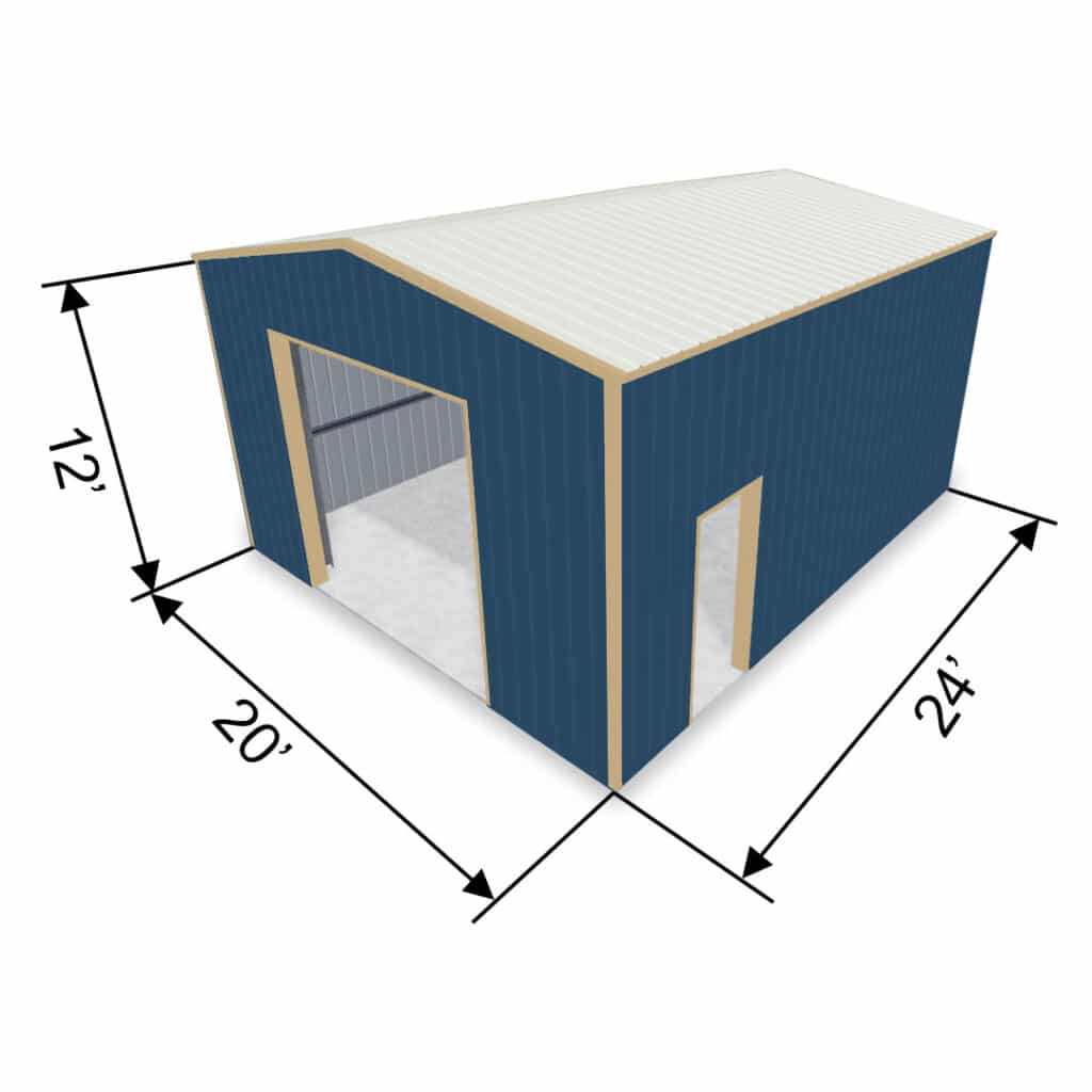 Cabin Fever - 20x24x12 Steel Building Kit - Power Steel Buildings