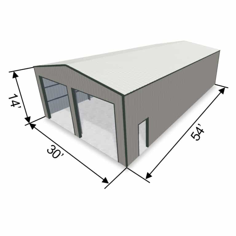 The Steel Shack - 30x54x14 Steel Building Kit - Power Steel Buildings